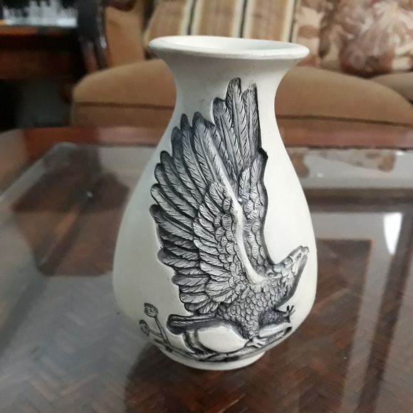 Unknown | Accents | Small Etched Eagle Resin Vase 5 Tall | Poshmark